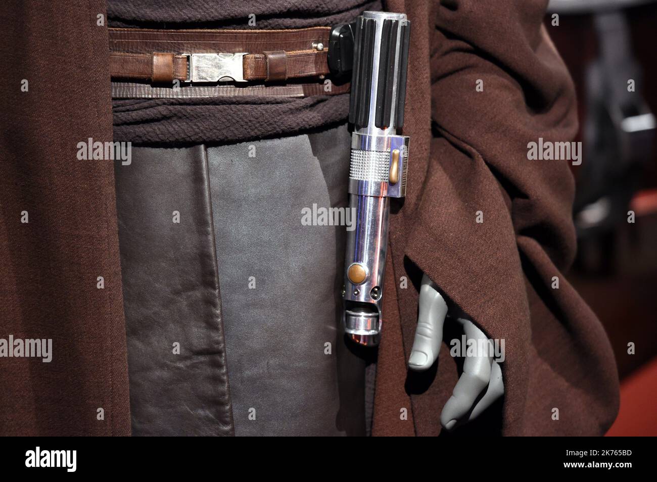 Lightsaber of a Jedi in the Star Wars Identities exhibition Stock Photo ...
