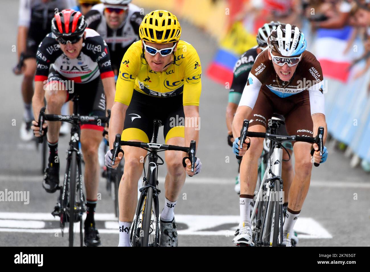 Geraint THOMAS and Romain BARD Stock Photo - Alamy