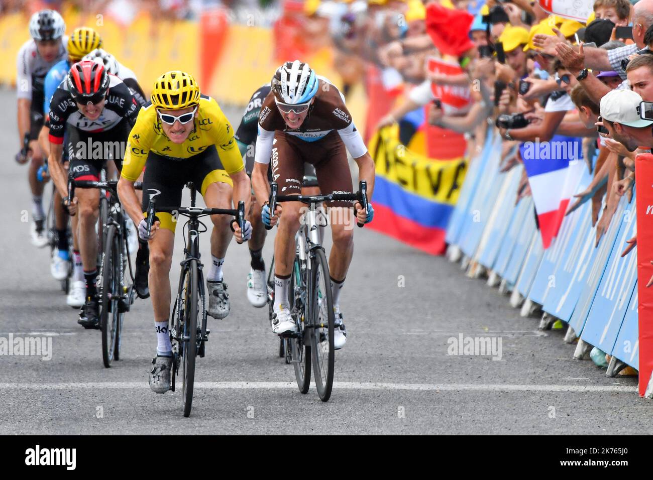 Geraint THOMAS and Romain BARD Stock Photo - Alamy