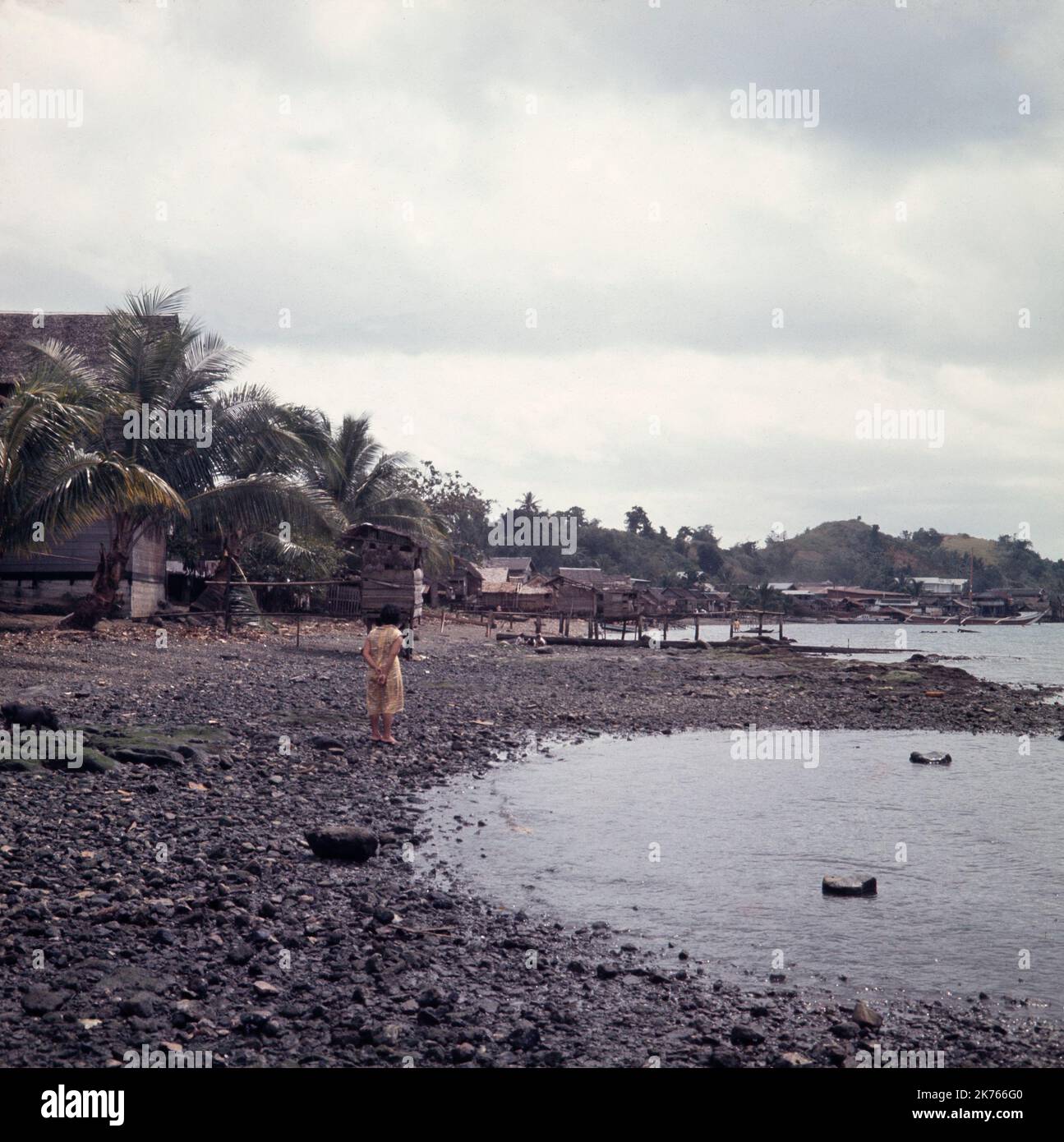 A vintage 1967 colour photograph showing the waterfront at Manila on ...