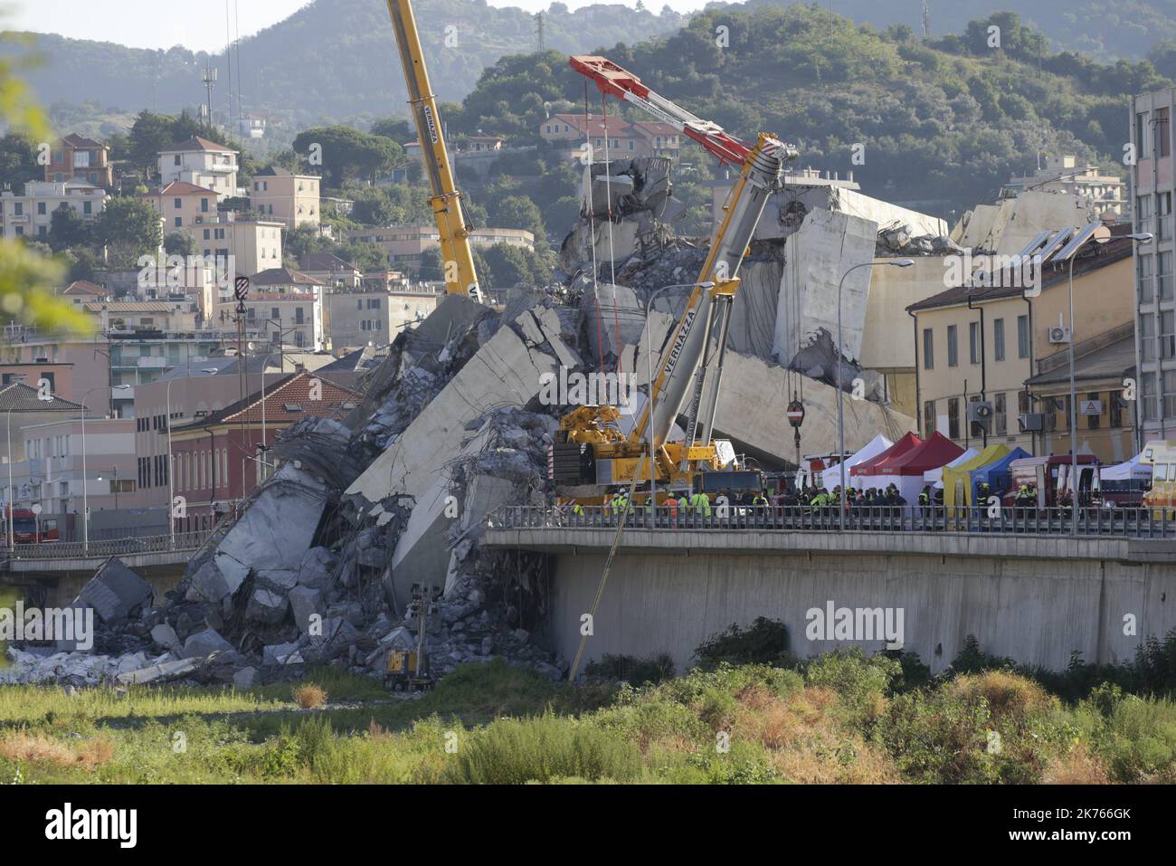 Scenes reveal the extent of the damage after a major motorway bridge ...
