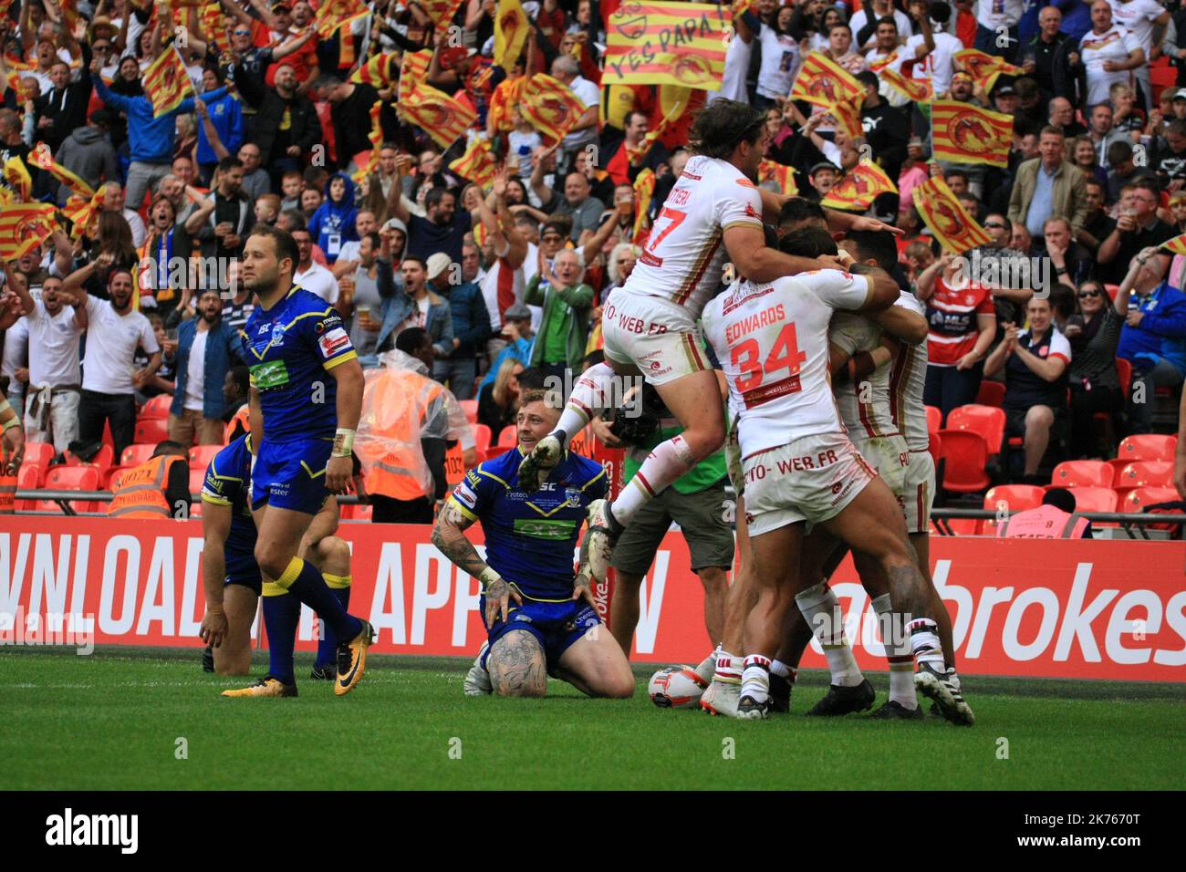 the Catalan dragons win the 2018 England Cup. In the legendary Wembley ...