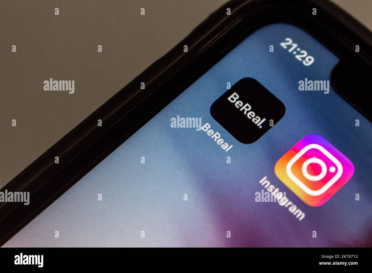 Vancouver, CANADA - Sep 16 2022 : BeReal app and Instagram on an iPhone ...