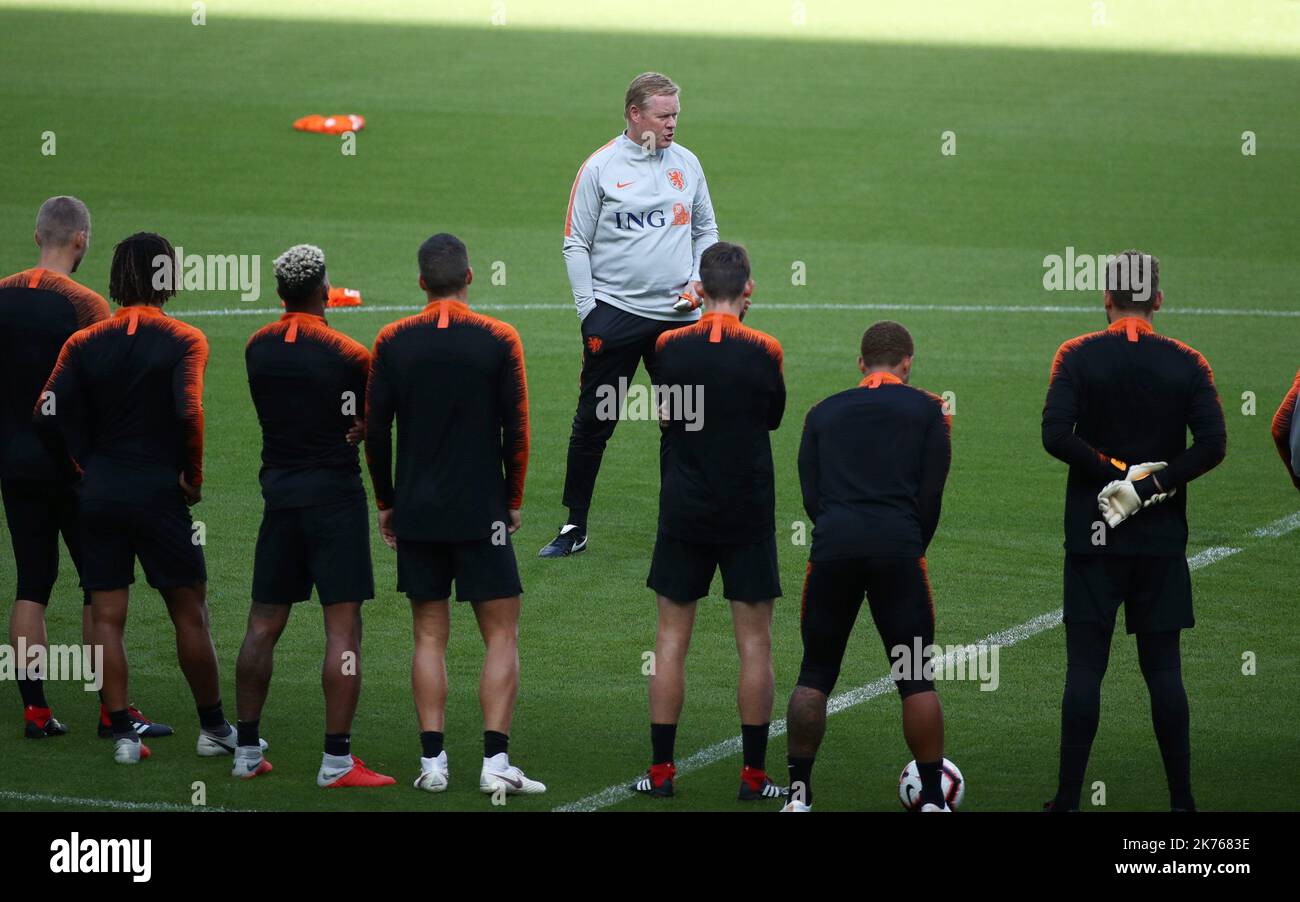 Netherlands manager Ronald Koeman during training at the Stade de ...