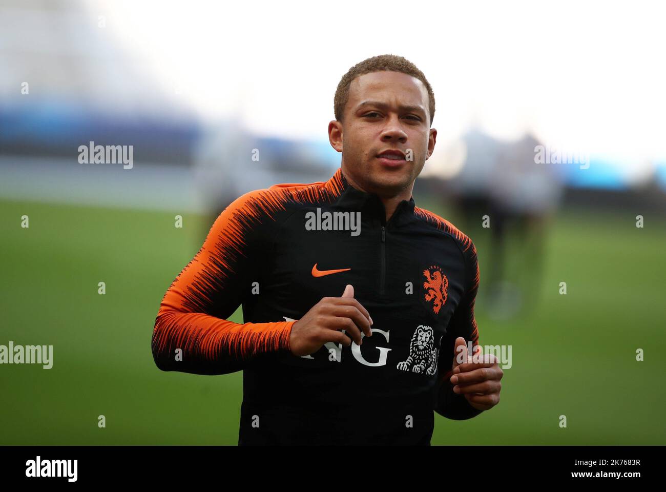 Netherlands' Memphis Depay during training at the Stade de France ...