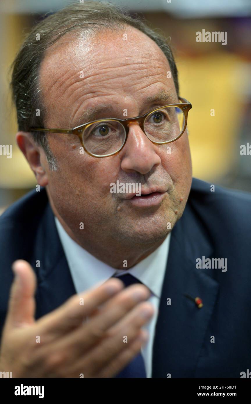 Former French president Francois Hollande in Cahors, France, for a book ...