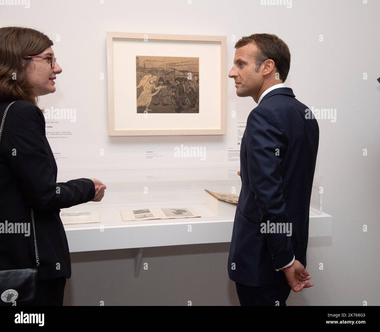 French President Emmanuel Macron and his wife Brigitte Macron visit the ...