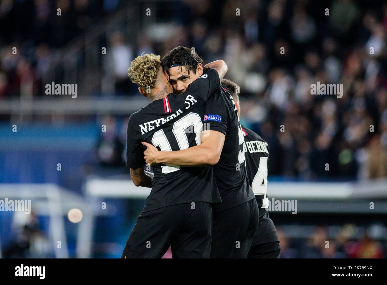 Neymar JR and Edinson Cavani celebration (PSG) during UEFA Champions ...