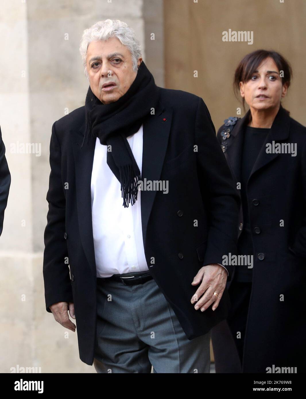 Enrico Macias attends the funeral of late singer Charles Aznavour Stock ...