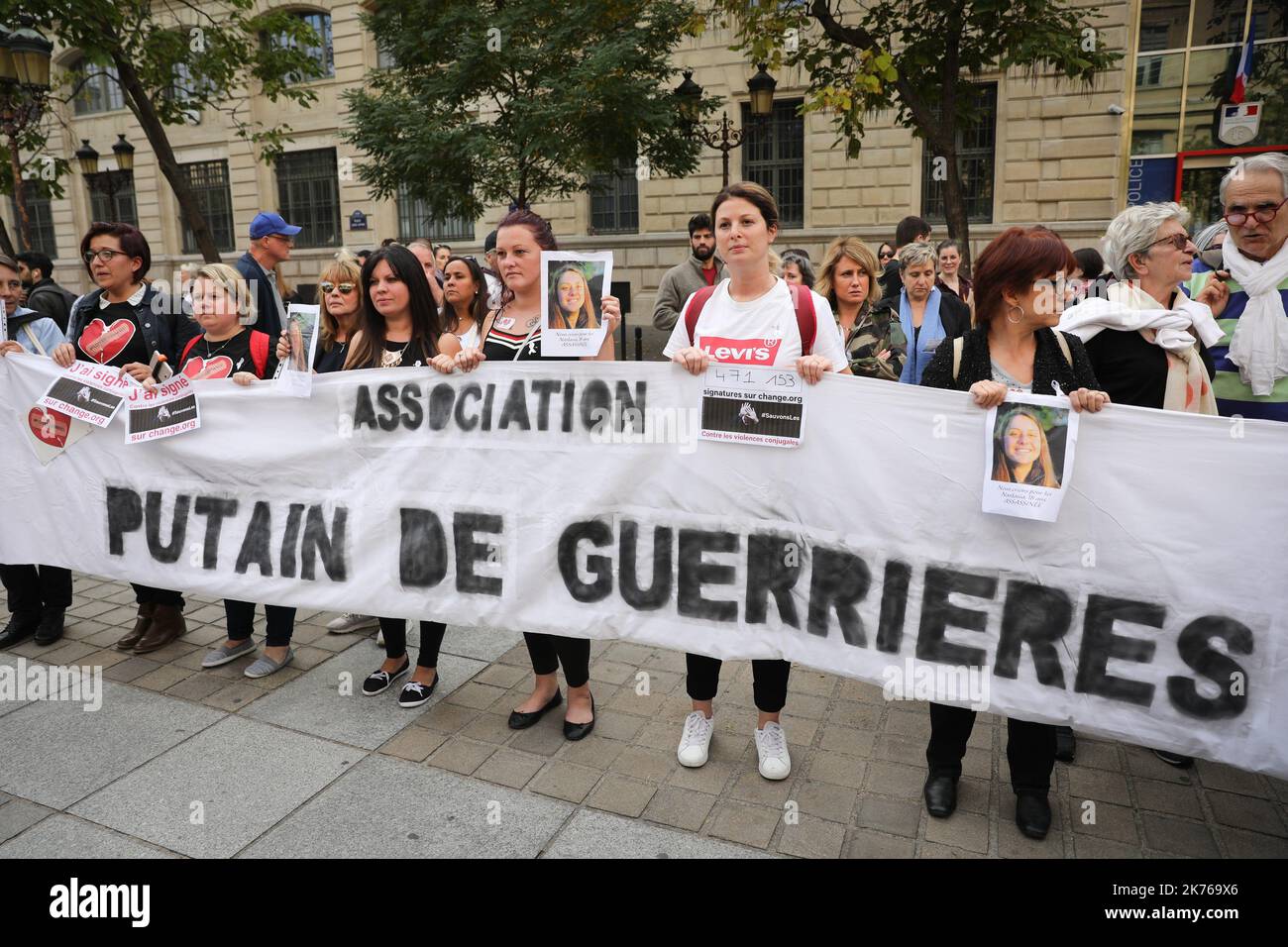 Demonstration against domestic violences, organized by french actress ...