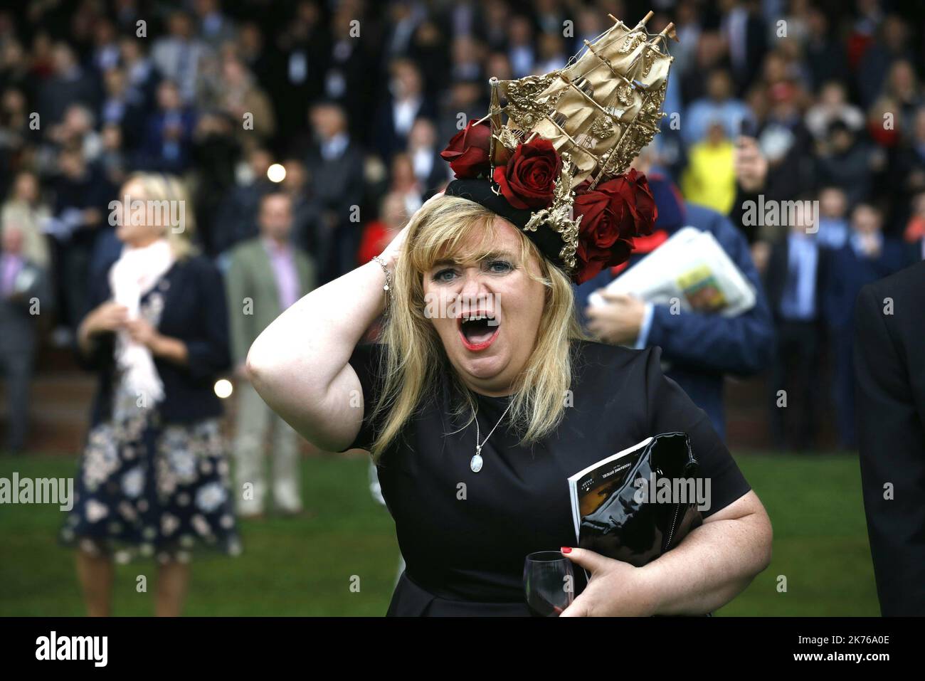 Qatar Prix of the Arc de Triomphe on the racecourse of Longchamp ...