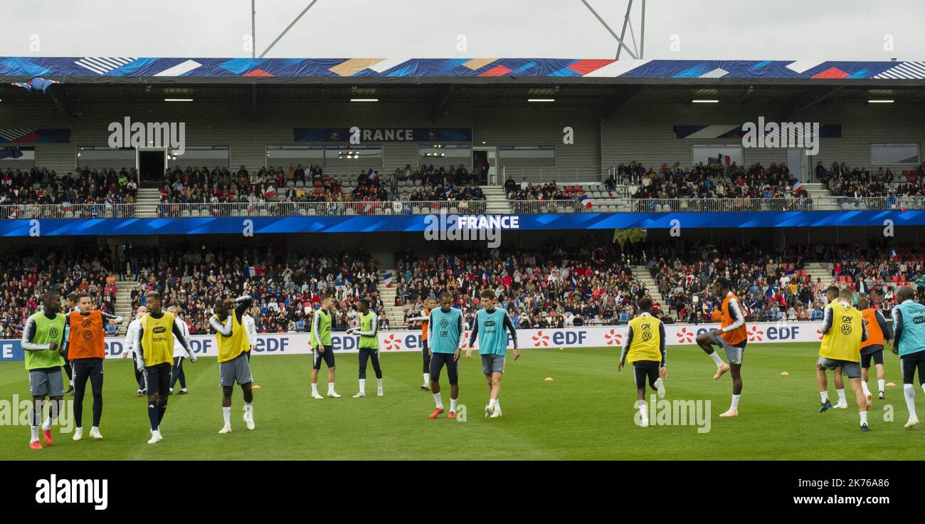 Training session of France soccer team France, Guingamp Oct 10 2018 ...