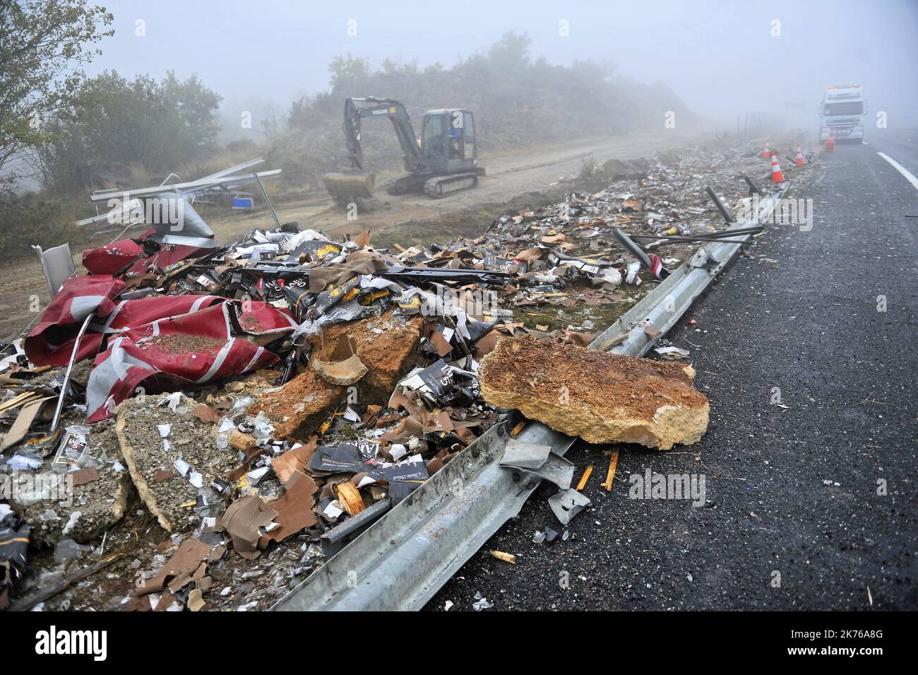 A lorry transport transporting whisky bottles had an accident on A75 ...