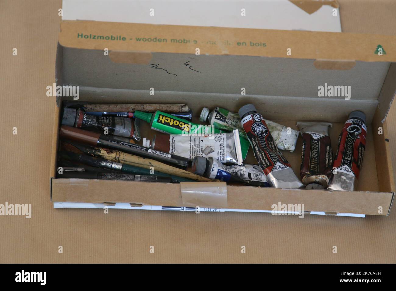 Artist Joel Leick during a performance of his work in France on October ...