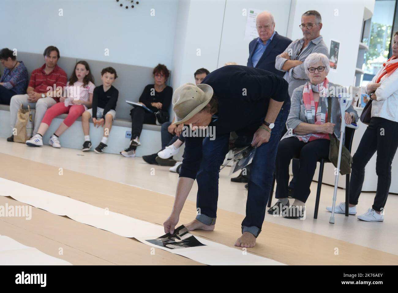 Artist Joel Leick during a performance of his work in France on October ...
