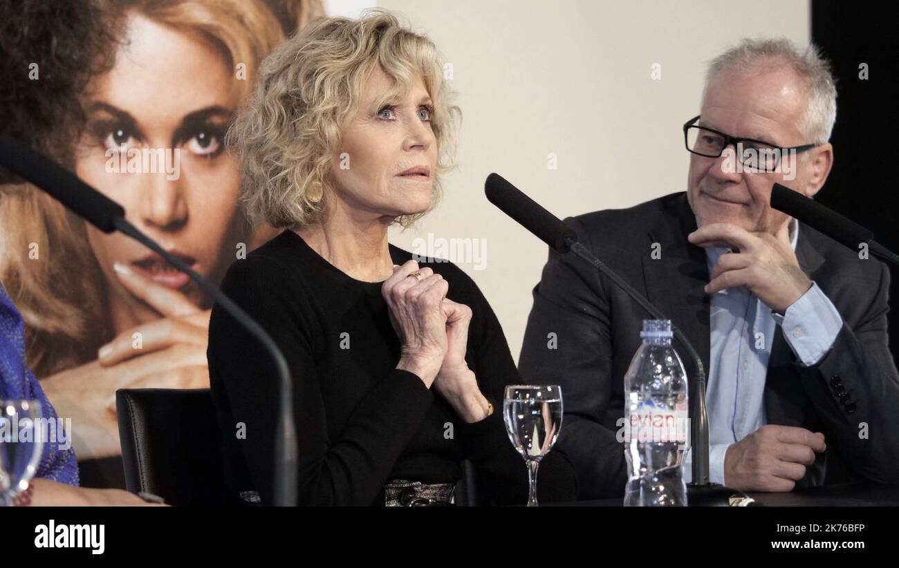 US actress Jane Fonda speaks during a panel at the 10th Edition of the ...
