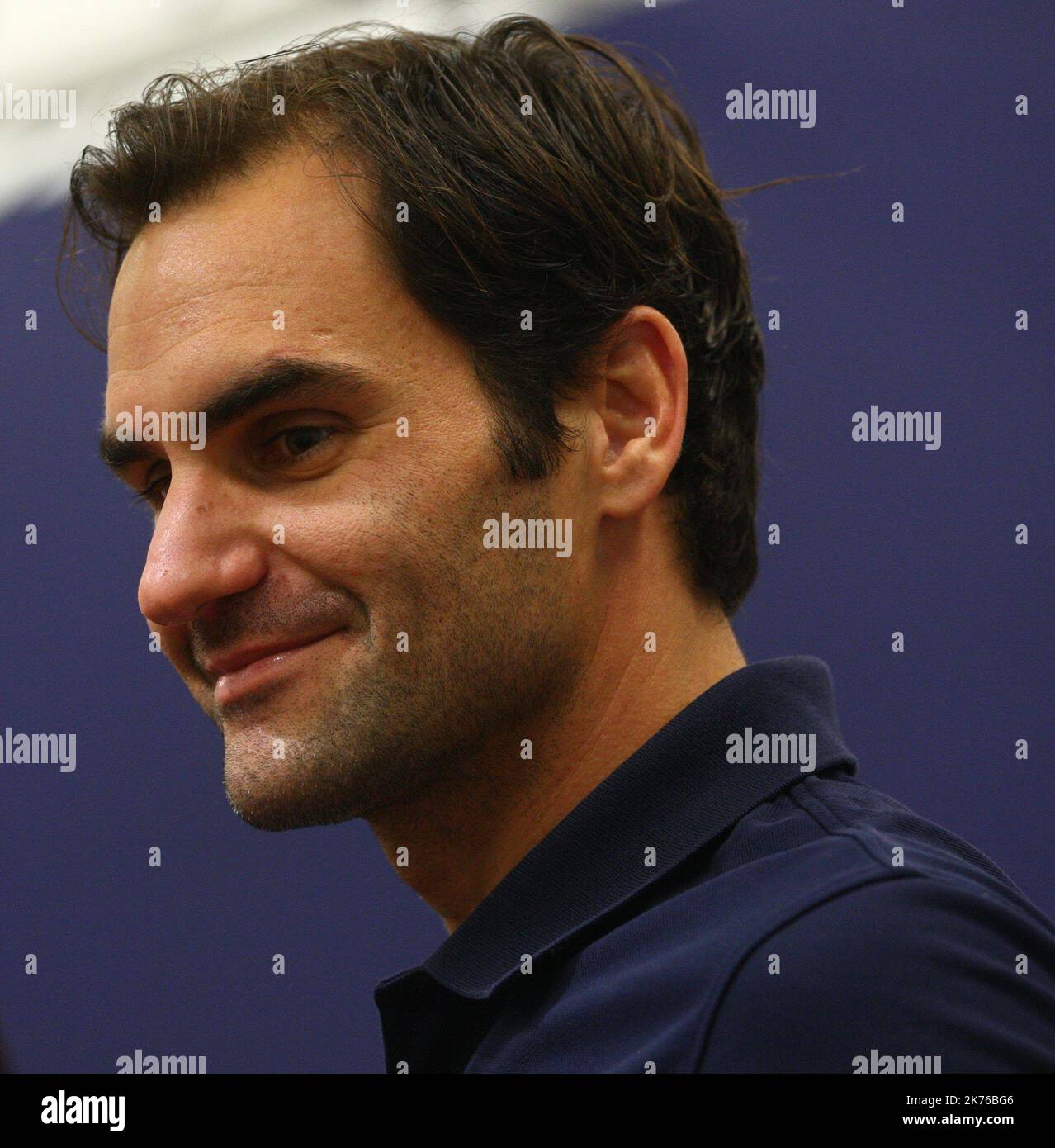 Roger Federer at the Swiss Indoors ATP 500 event in Basel Stock Photo ...