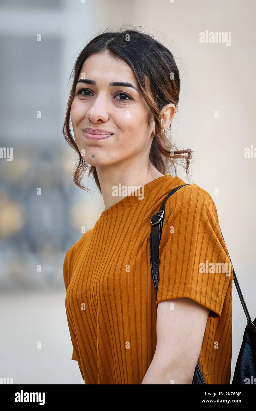 French President, receives a co-recipient of this year's Nobel Peace ...
