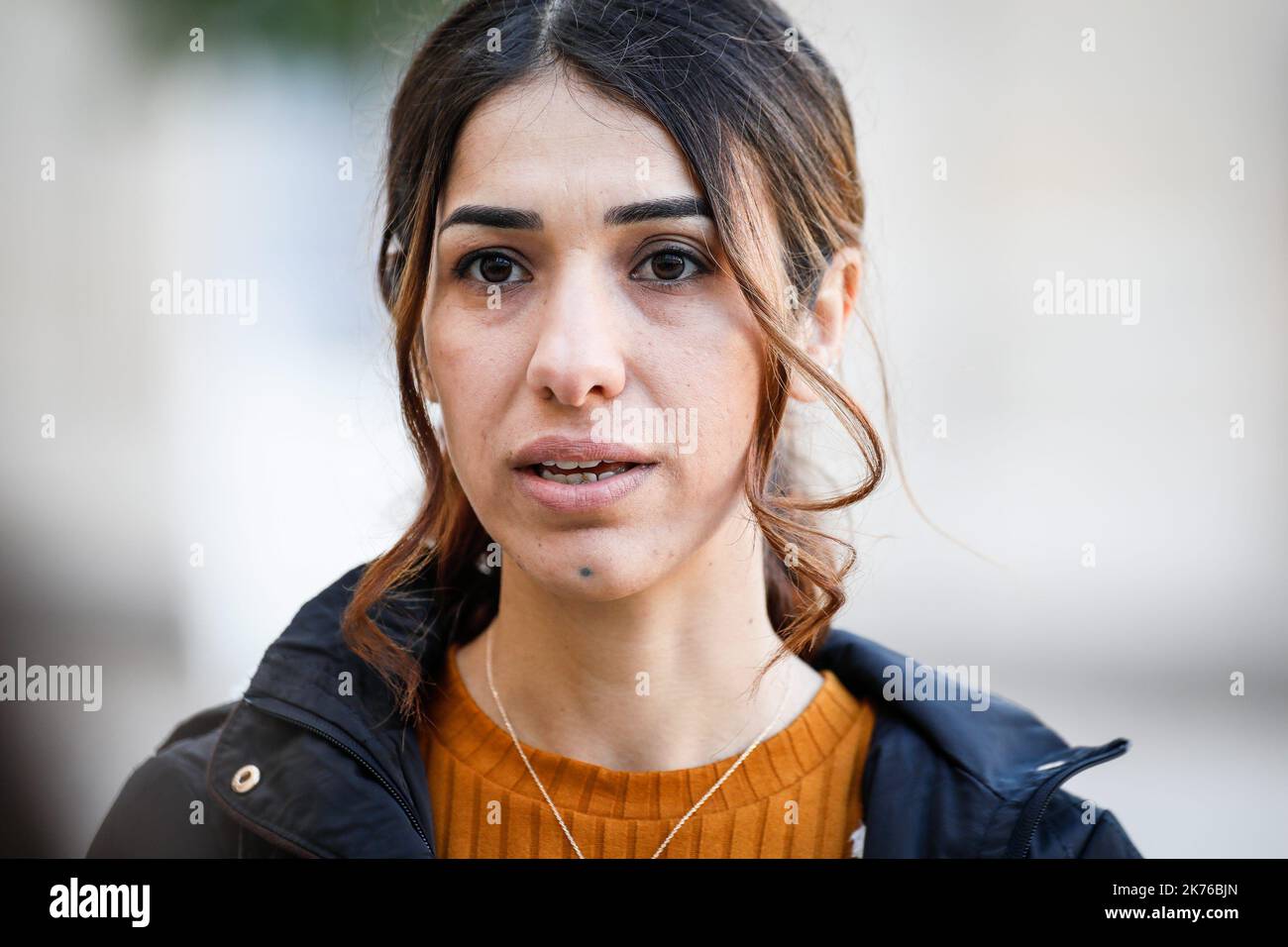 French President, receives a co-recipient of this year's Nobel Peace ...