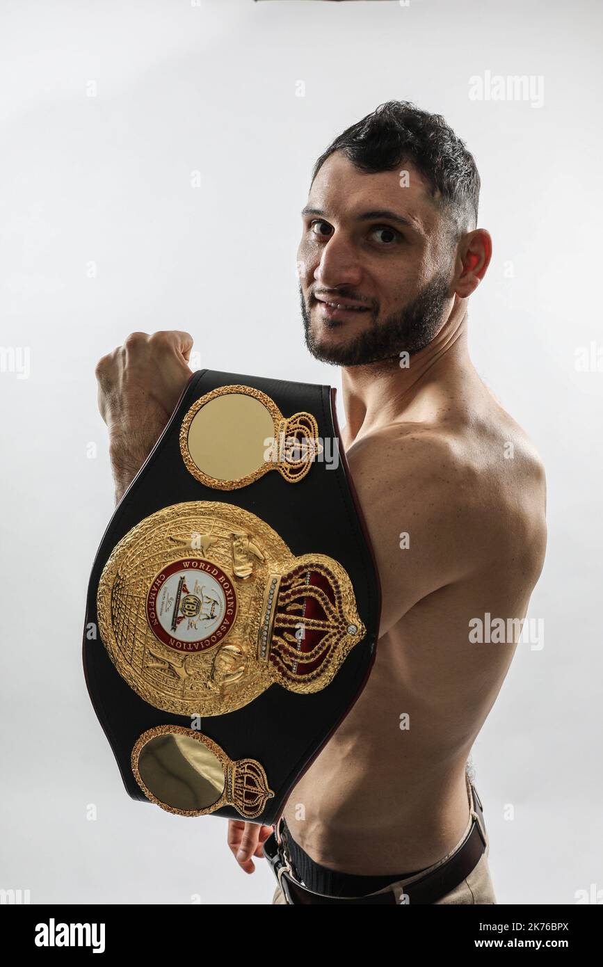 Portrait of French boxer Arsen Goulamirian, WBA regular world champion ...