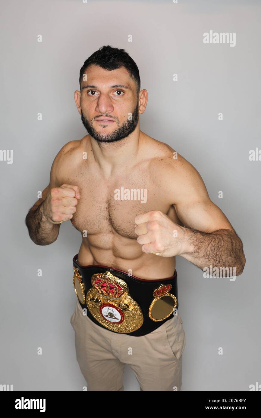Portrait of French boxer Arsen Goulamirian, WBA regular world champion ...