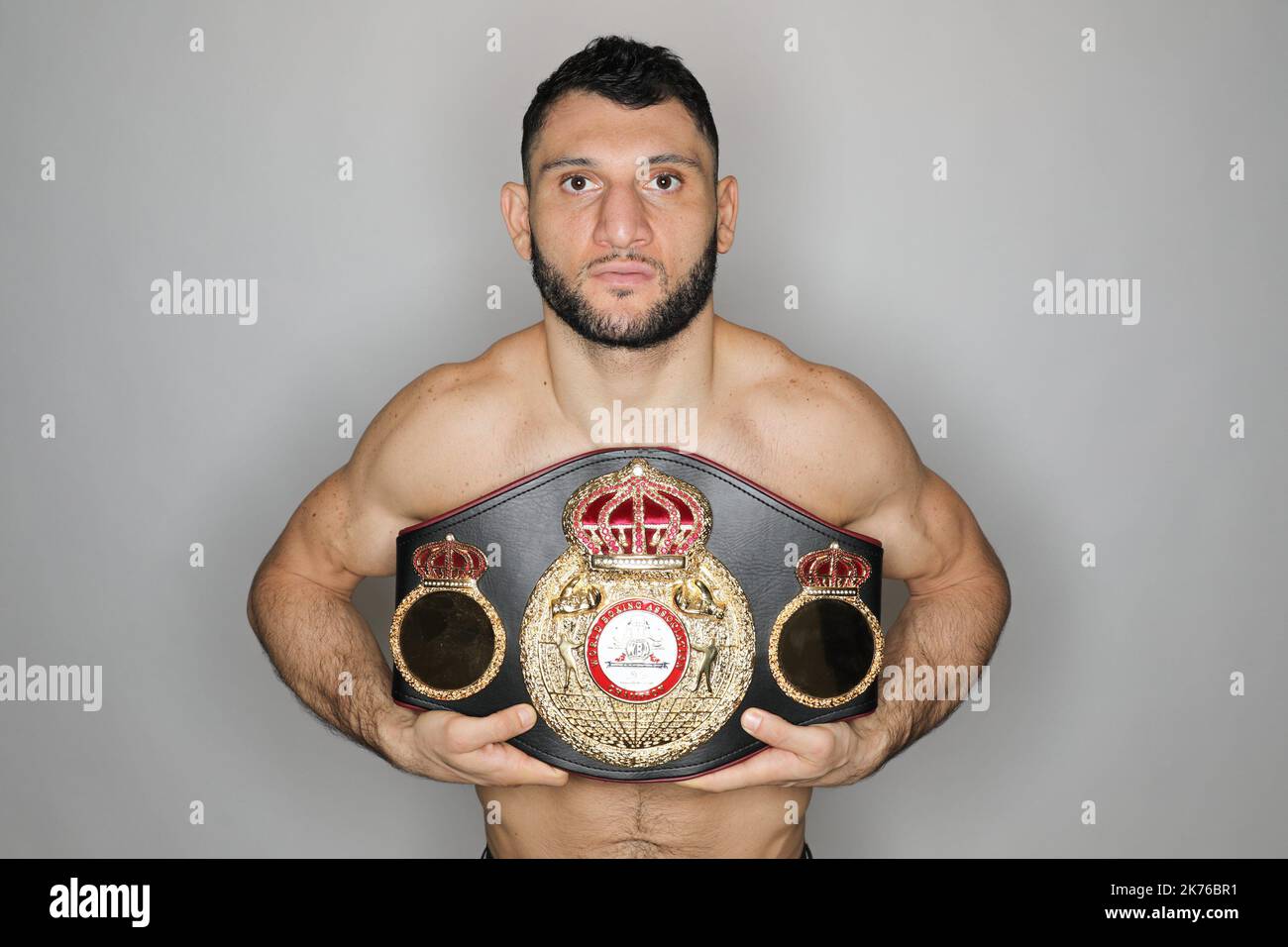 Portrait of French boxer Arsen Goulamirian, WBA regular world champion ...