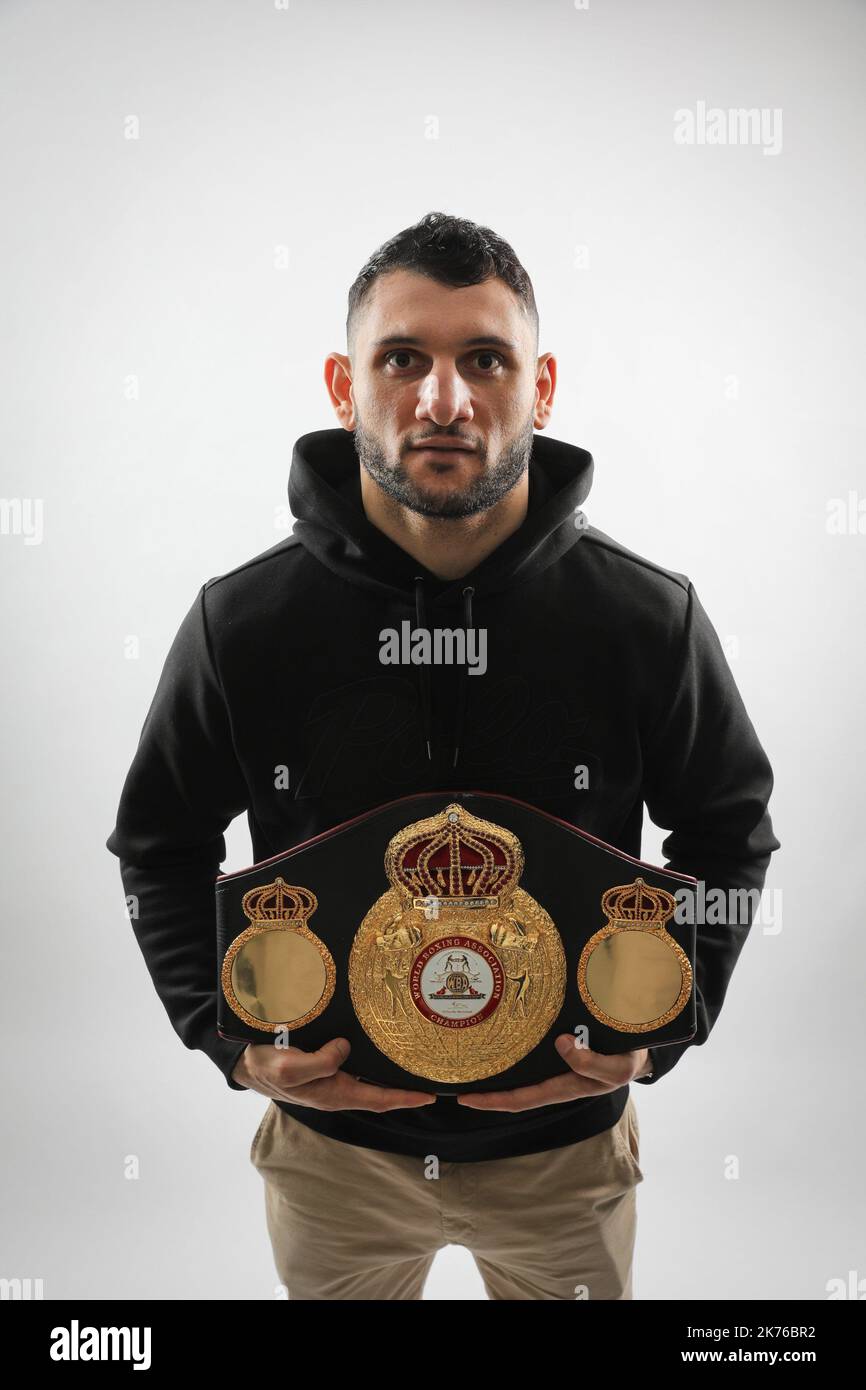 Portrait of French boxer Arsen Goulamirian, WBA regular world champion ...
