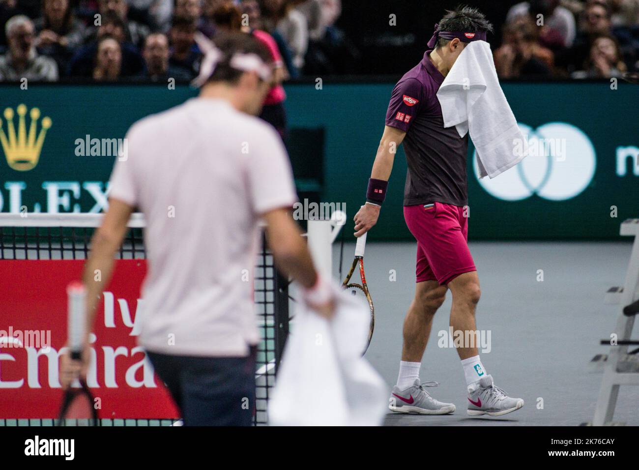 Aurelien Morissard / IP3; Roger Federer of Switzerland plays against ...