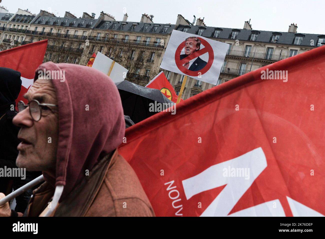 Anti-Trump protest in Paris Stock Photo - Alamy