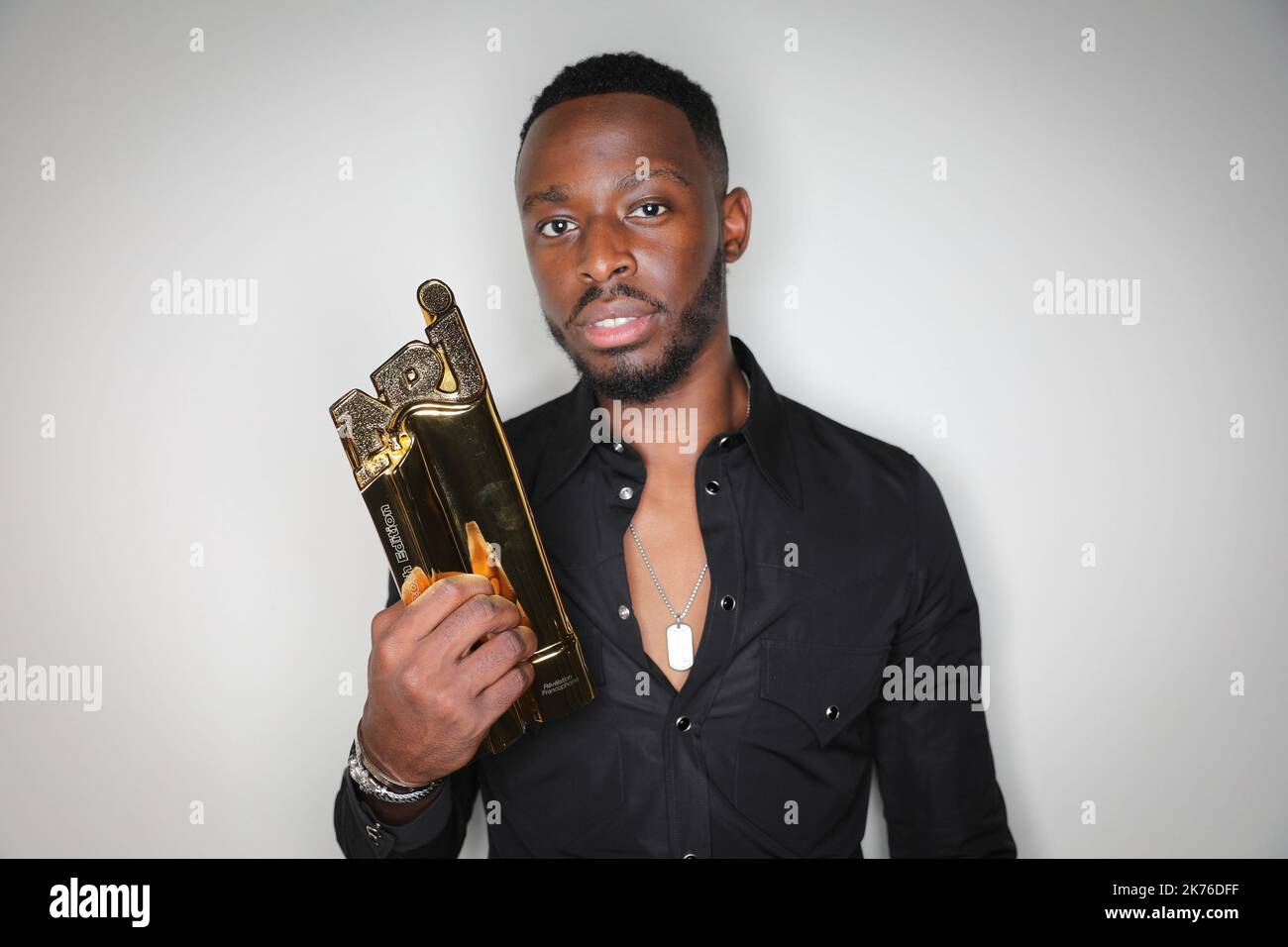 la chanteur Dadju, révélation de l'année arriving for the 20th NRJ ...