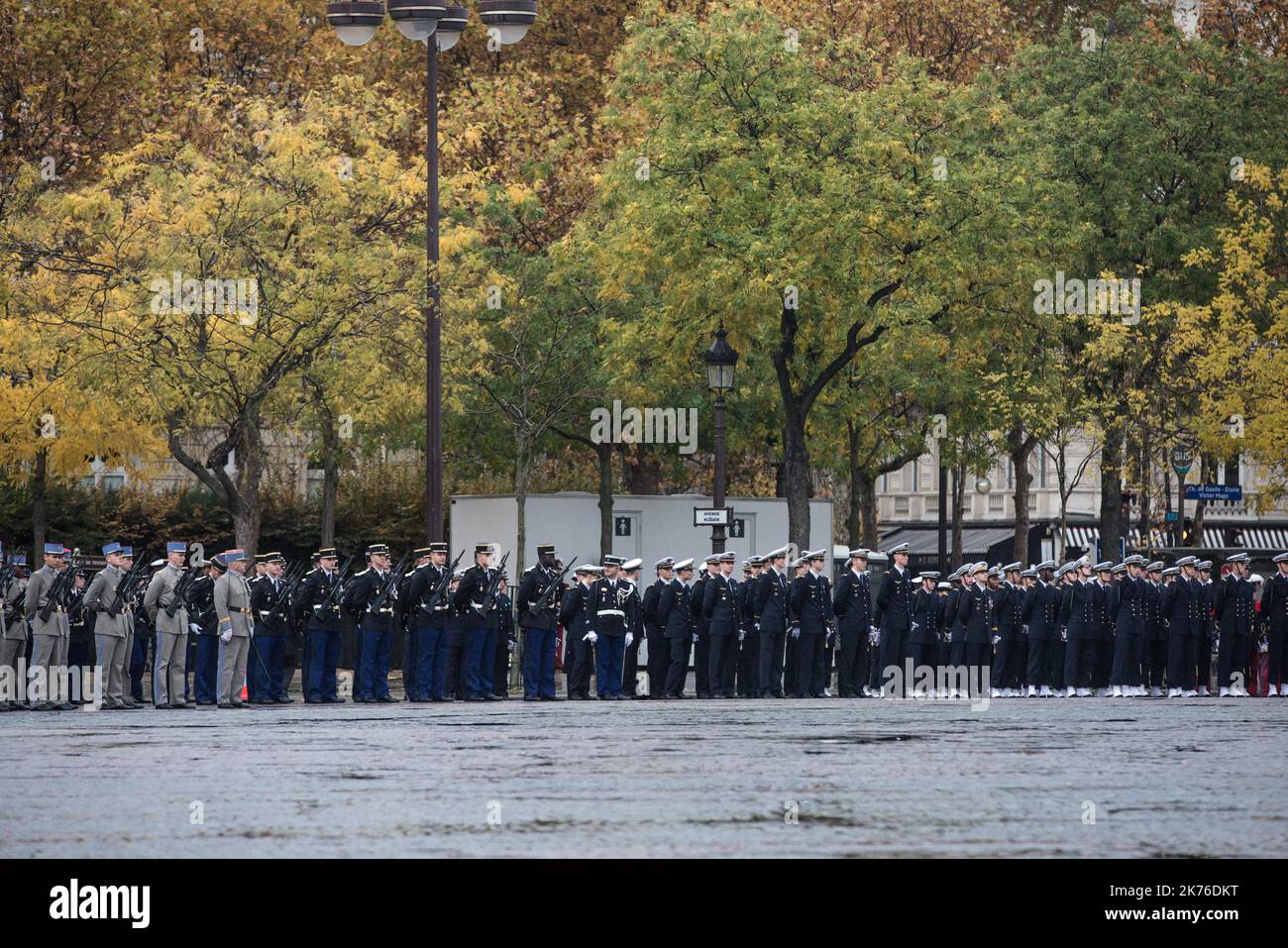French military schools attends a ceremony at the Arc de Triomphe in ...