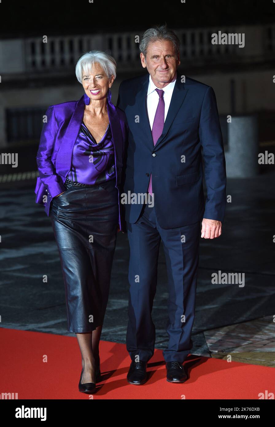 Christine Lagarde et Xavier Giocanti attending at State diner during ...