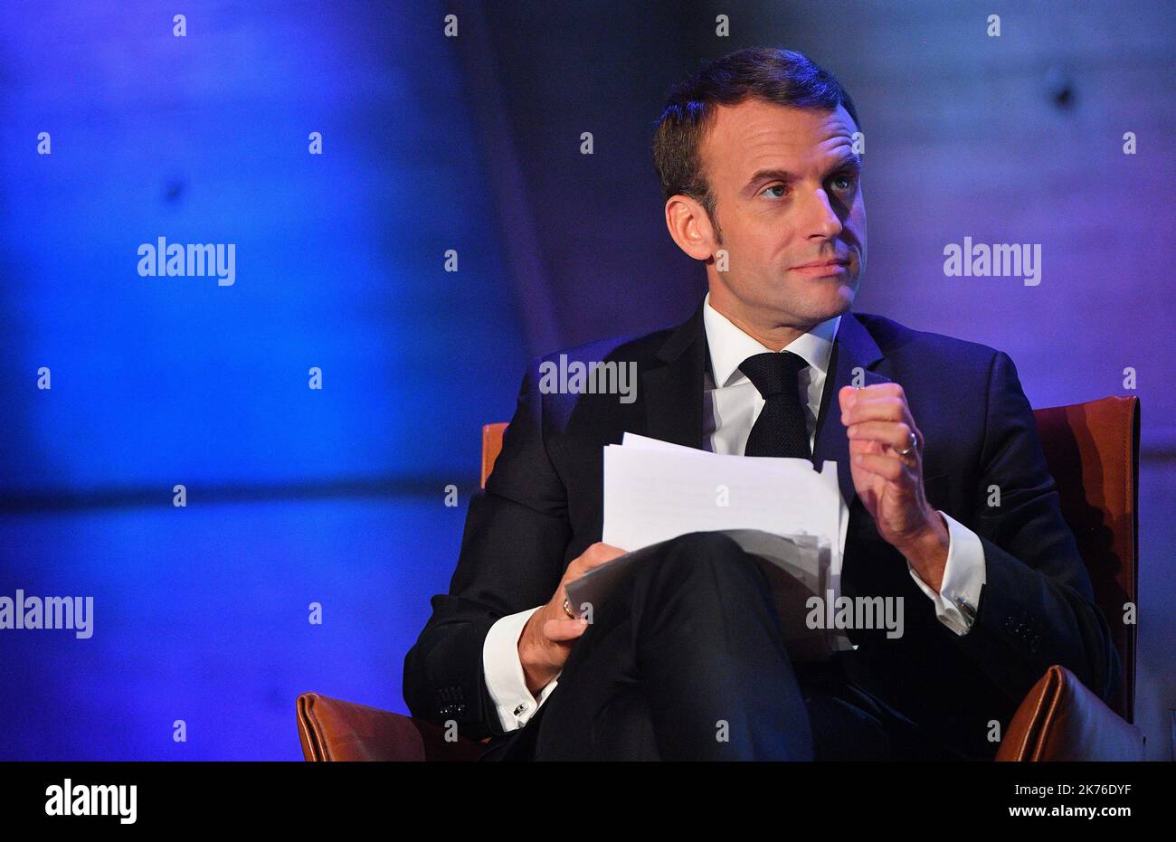 French President Emmanuel Macron attends the opening session of the ...