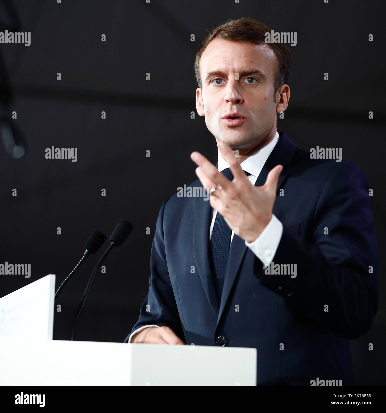 French President Emmanuel Macron during the Inauguration of Museum of ...