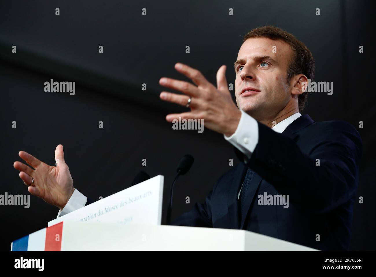 French President Emmanuel Macron during the Inauguration of Museum of ...