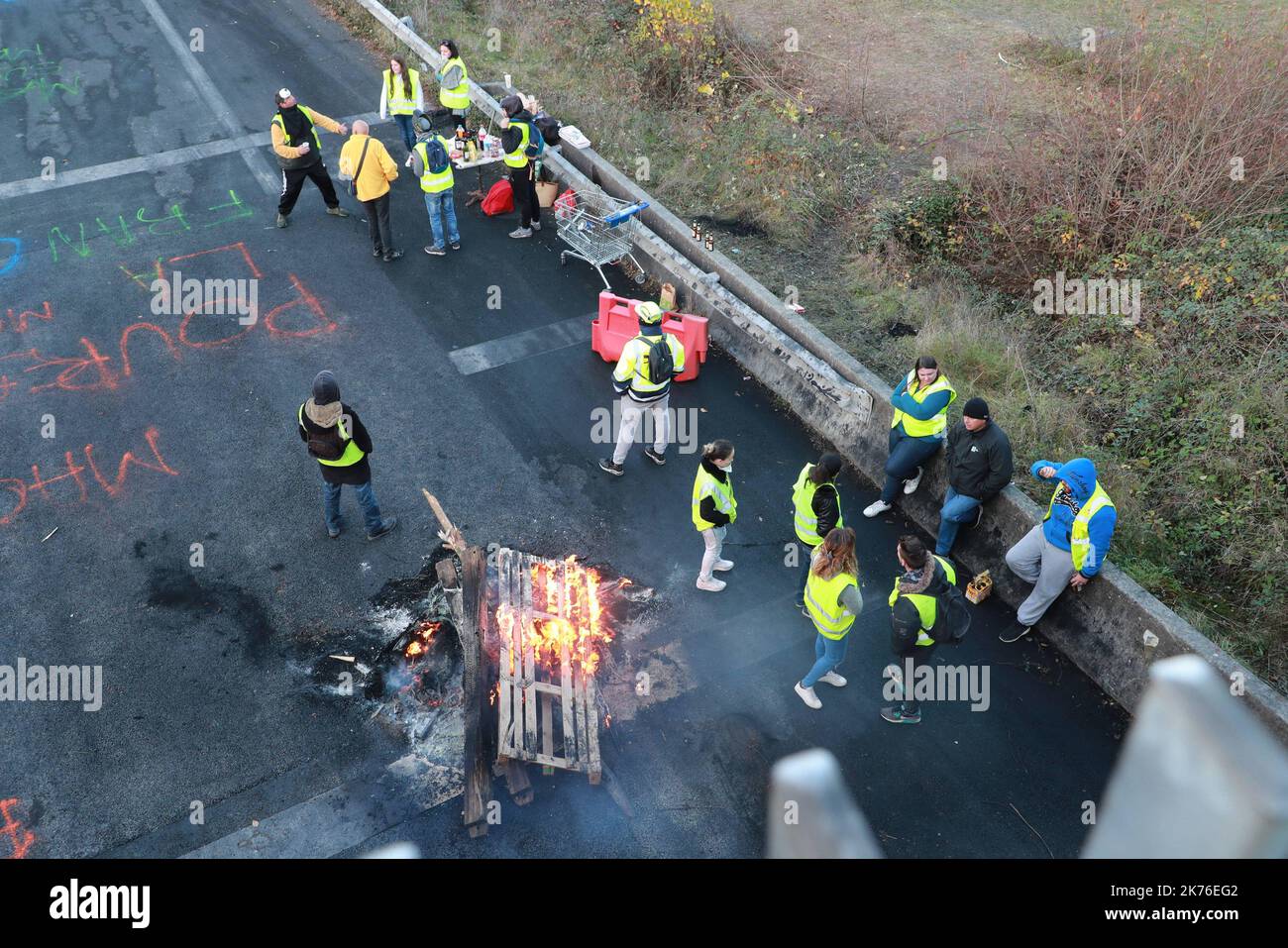French fuel protests Stock Photo - Alamy