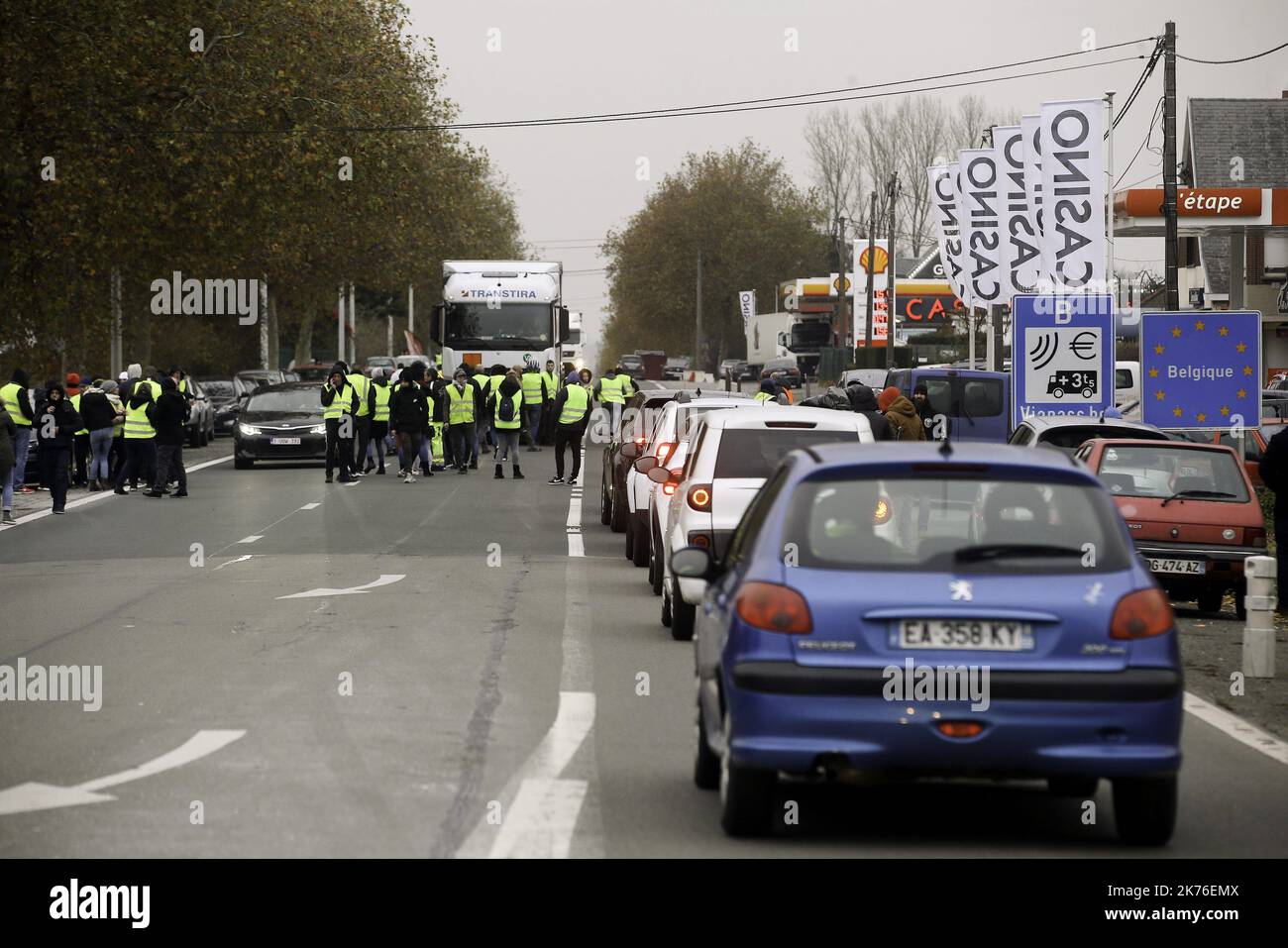 French fuel protests in Saint-Denis-de-la-Reunion Stock Photo - Alamy