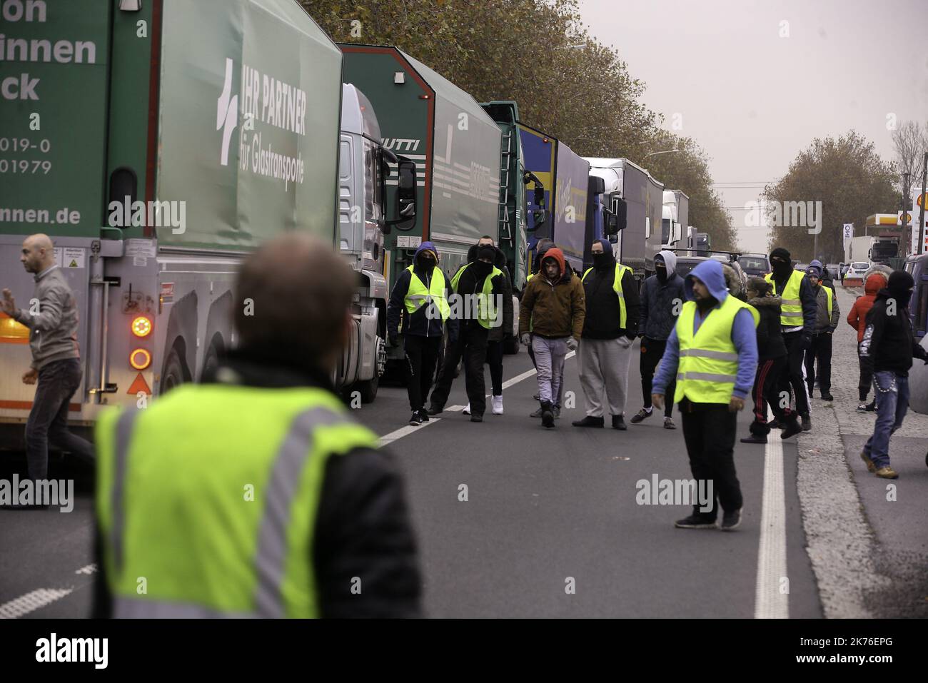 French fuel protests in Saint-Denis-de-la-Reunion Stock Photo - Alamy