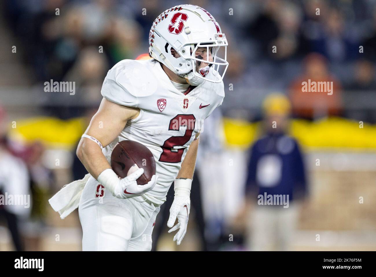 October 15, 2022: Stanford running back Casey Filkins (2) runs with the ...