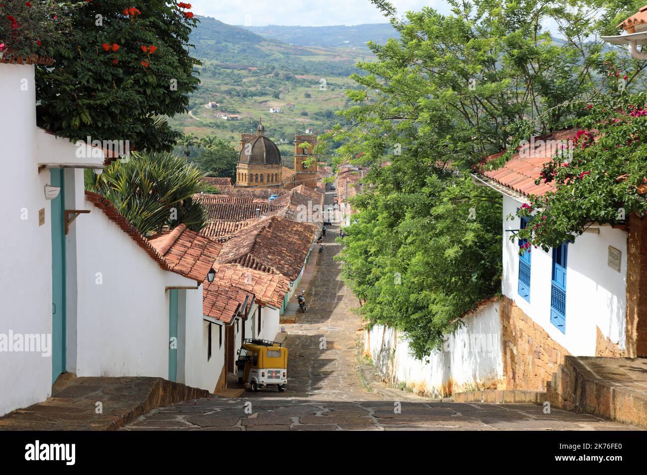 Colonial architecture at the Colombian town of Barichara Stock Photo ...