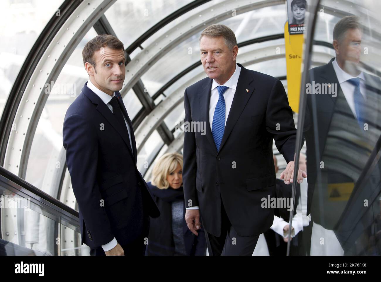 President of Romania Klaus Iohannis and Emmanuel Macron visit an ...