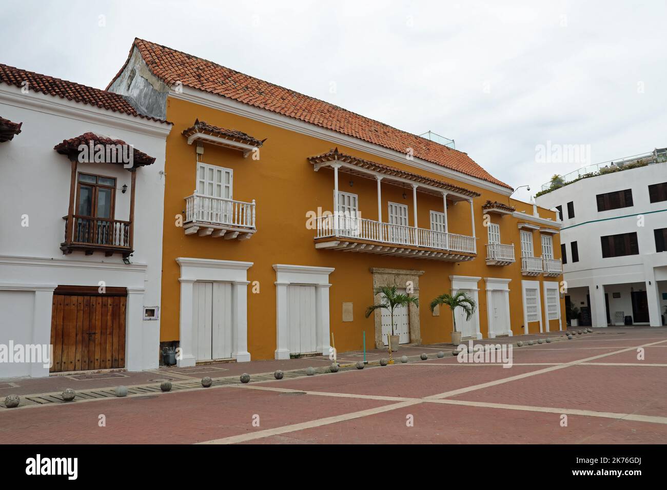 Preserved colonial architecture in the Old Town of Cartagena de Indias ...