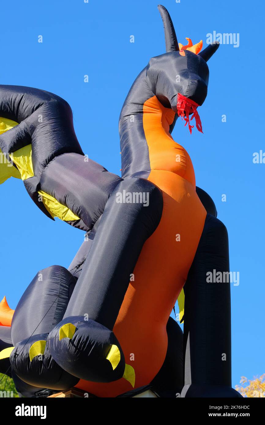Giant blow up dragons for Halloween decoration Stock Photo - Alamy