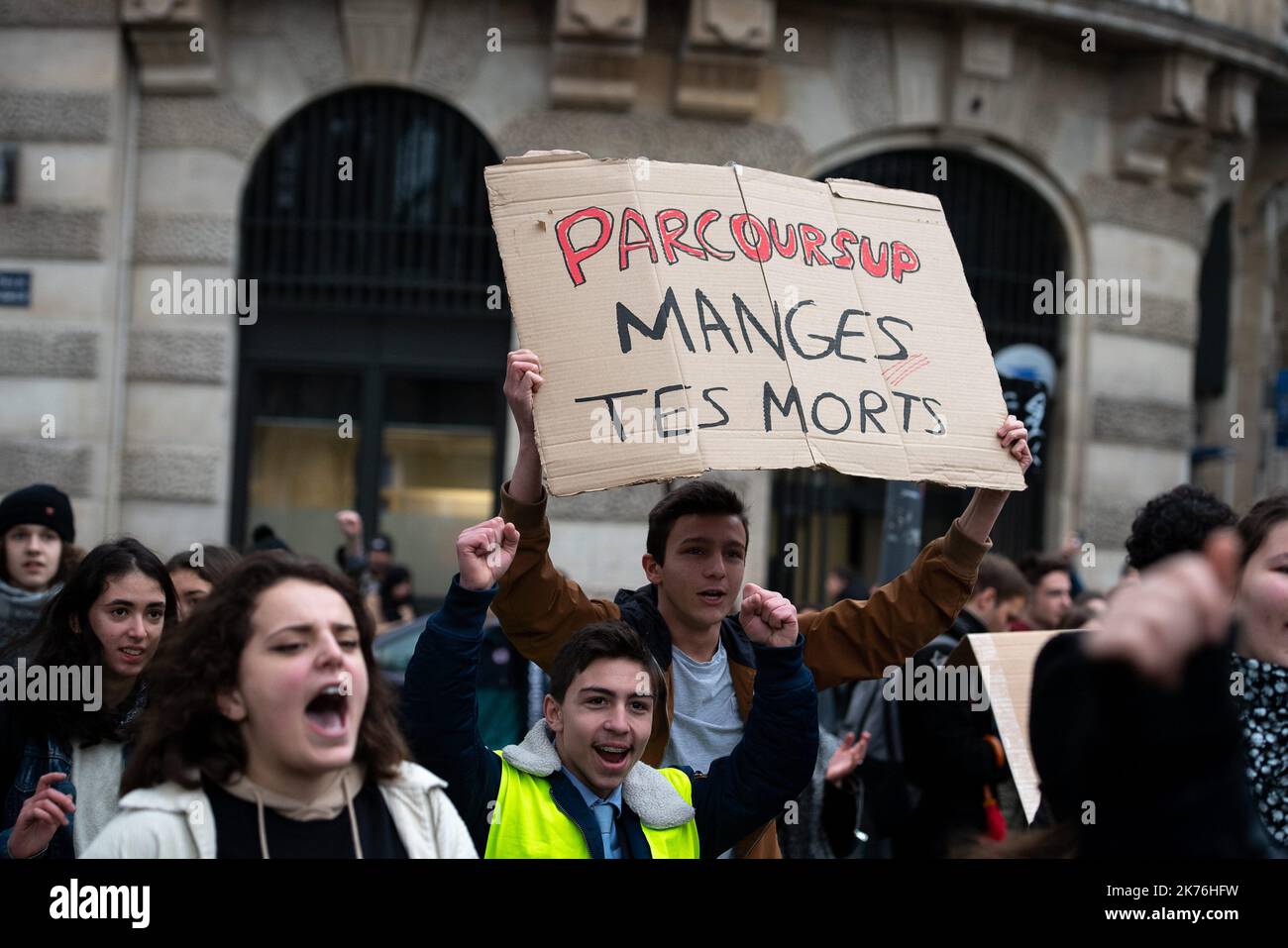French students demonstration against education reform Day of blocus by ...