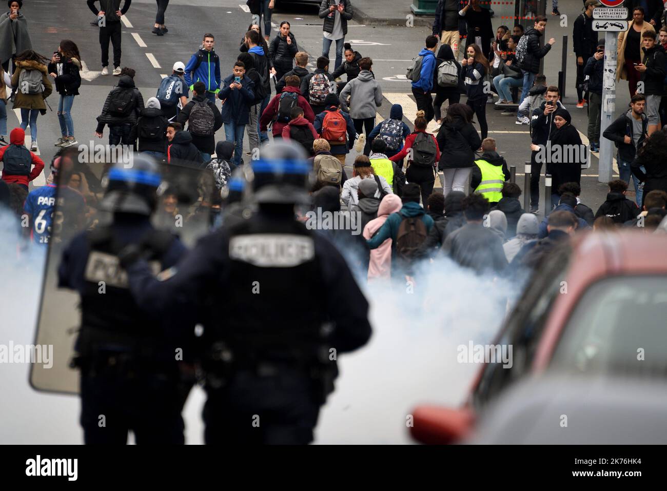 French students demonstration against education reform Day of blocus by ...