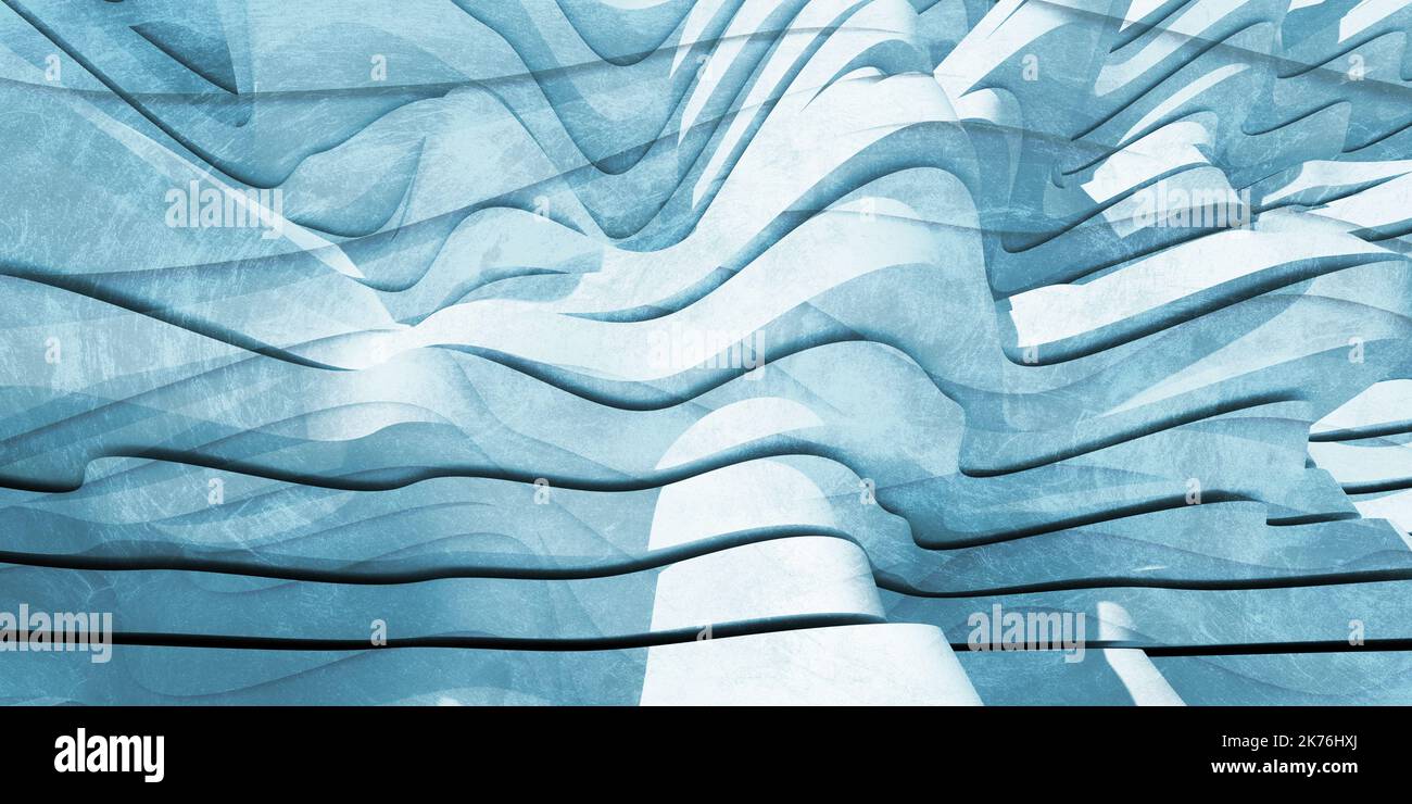 Abstract digital graphic background, blue wavy pattern. 3d rendering illustration Stock Photo ...