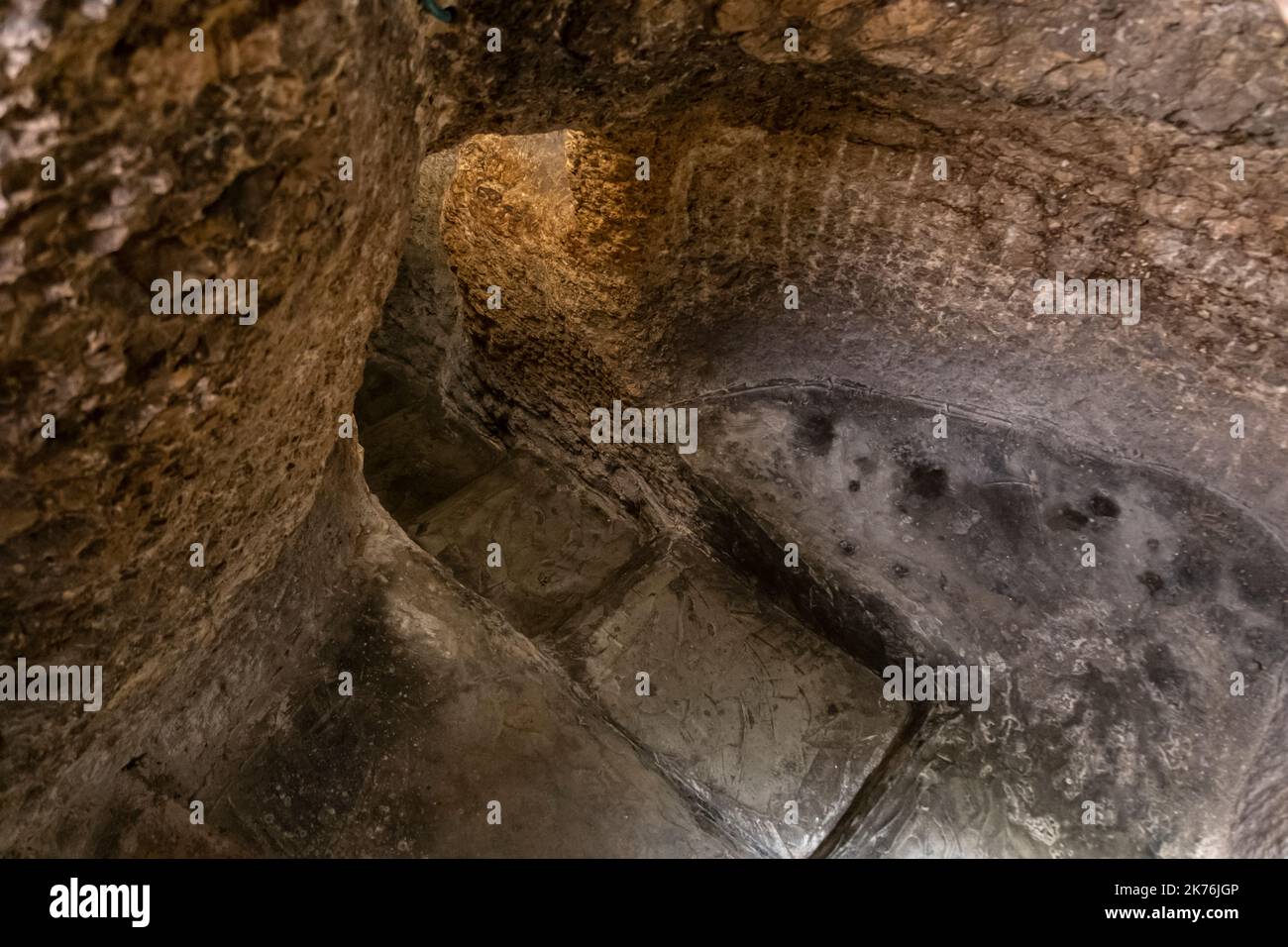The Cave beneath the Greek Orthodox Church at the birth place of the ...