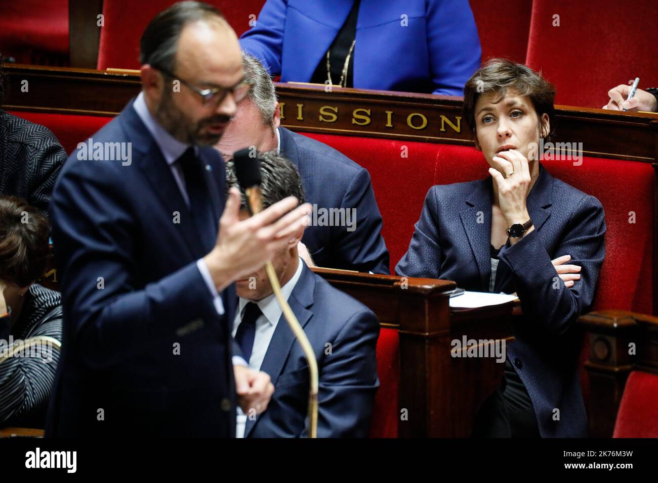 Paris, FRANCE ; SEANCE DE QUESTIONS AU GOUVERNEMENT DANS L' HEMICYCLE DE L' ASSEMBLEE NATIONALE ...