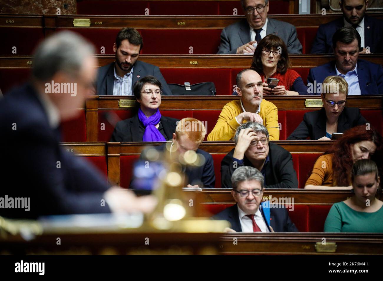 Paris, FRANCE ; SEANCE DE QUESTIONS AU GOUVERNEMENT DANS L' HEMICYCLE DE L' ASSEMBLEE NATIONALE ...