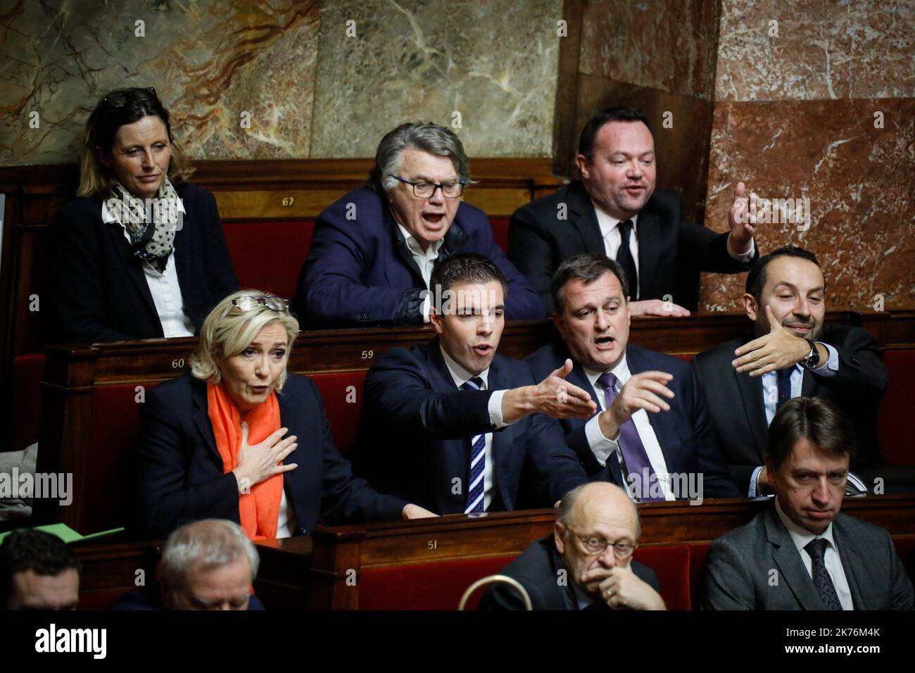 Paris, FRANCE ; SEANCE DE QUESTIONS AU GOUVERNEMENT DANS L' HEMICYCLE DE L' ASSEMBLEE NATIONALE ...